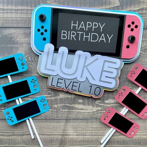 6 Game Controller Cupcake Toppers, Game Console Toppers, Game Party ...