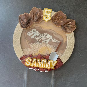 Dinosaur Cake Shaker Topper: T-rex Fossil Birthday Party Decor - Etsy