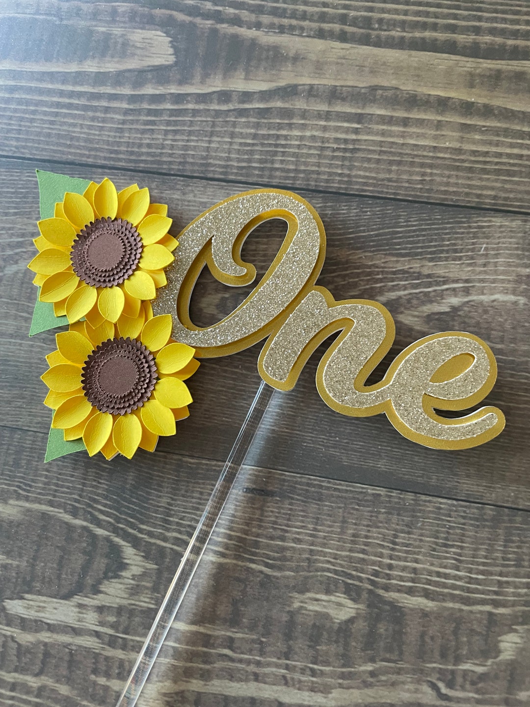 ONE Sunflower Topper, Age Number Topper, First Birthday Sunflower ...