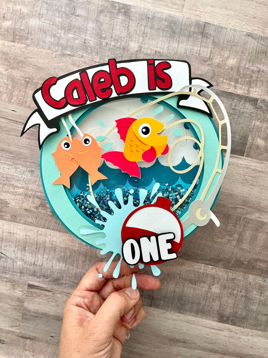 O-fish-ally One Shaker Cake Topper, Fishing 1st Birthday, Fishing Smash ...