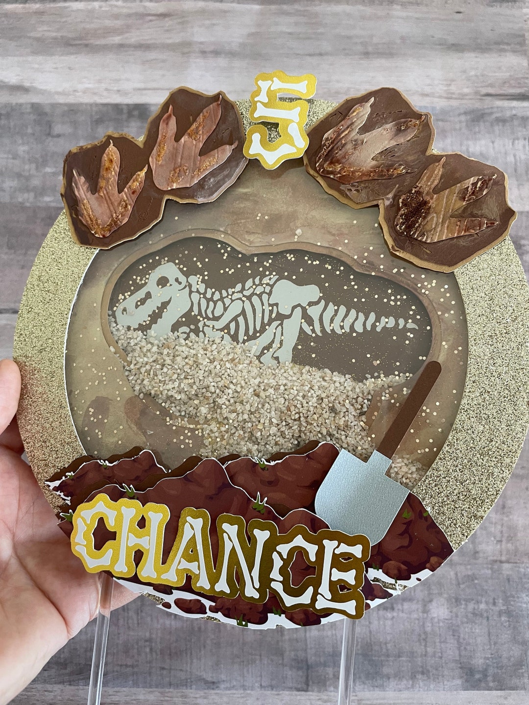 Dinosaur Cake Shaker Topper, T-rex Fossil Bones, Dinosaur Birthday ...