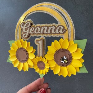 Sunflower Cake Topper, Sunflower Birthday, Sunflower Party Theme ...