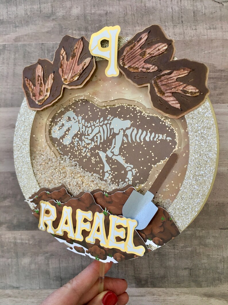 Dinosaur Cake Shaker Topper: T-rex Fossil Birthday Party Decor - Etsy