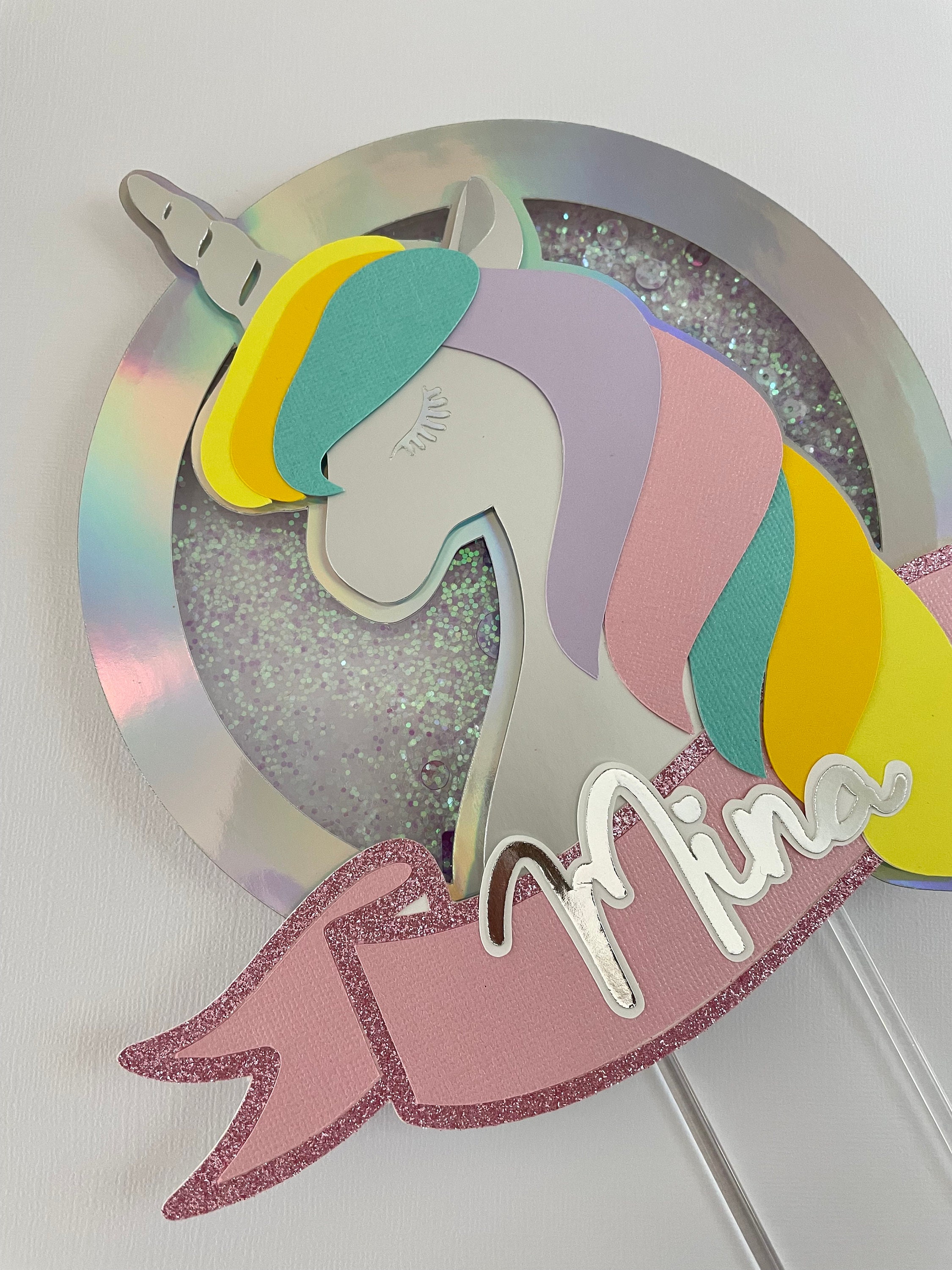 Unicorn Birthday Shaker Cake Topper Unicorn Rainbow Party - Etsy