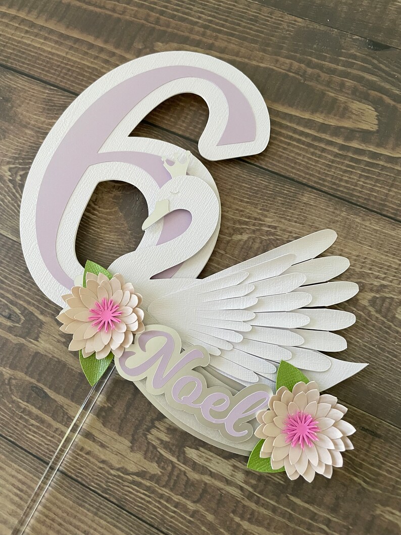 Swan Birthday Cake Topper Swan Birthday Party Cake Swan - Etsy