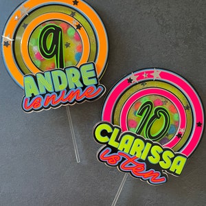 Glow in the Dark Cake Topper, Glow Birthday Party, Neon Birthday Party ...