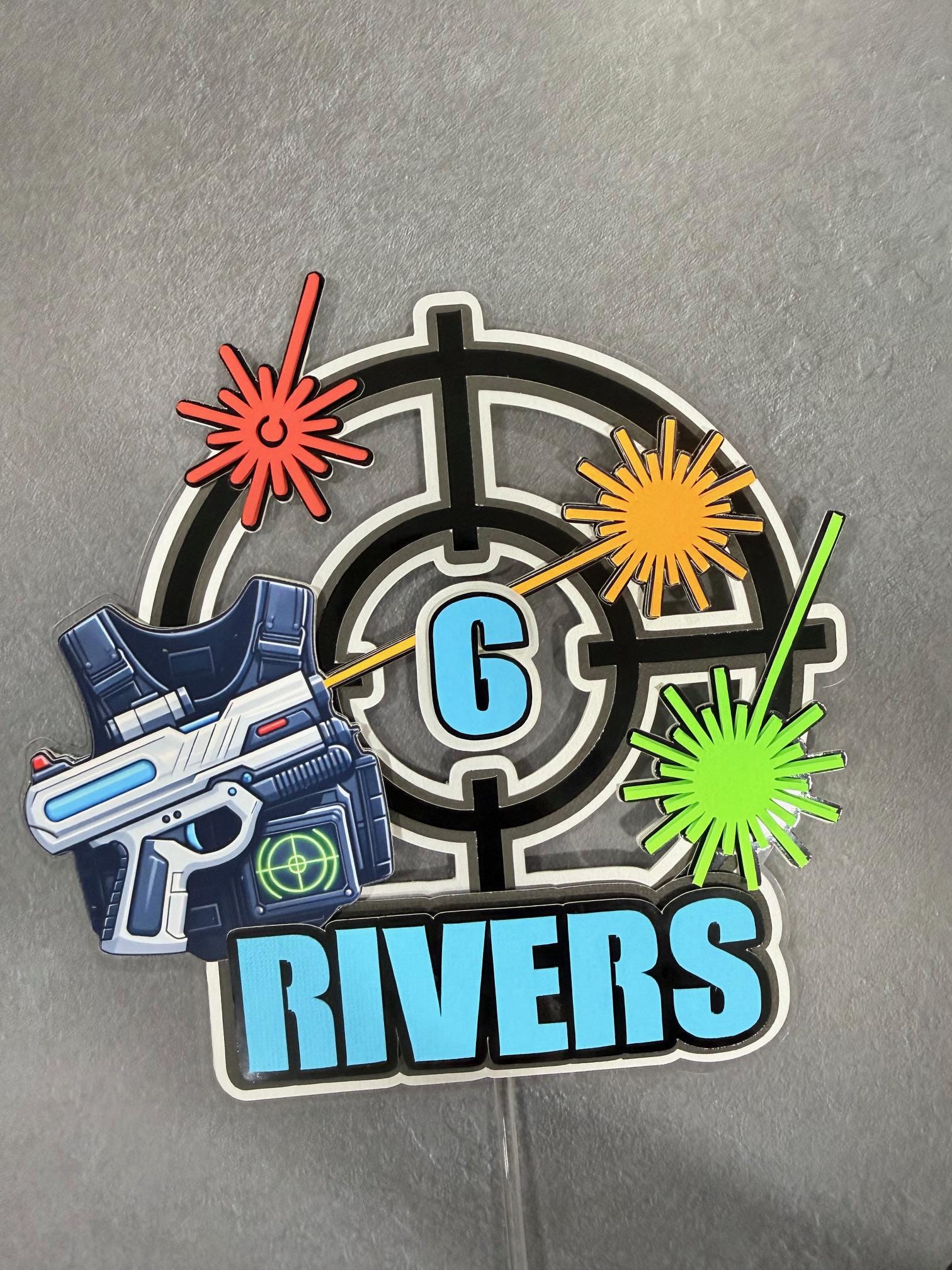 Laser Tag Birthday Cake Topper, Airsoft Birthday Party, Laser Tag ...