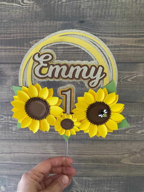 Sunflower Cake Topper Sunflower Birthday Sunflower Party - Etsy