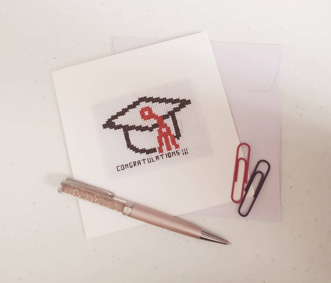 Graduation Card. Congratulations on Your Graduation. Hand Stitched Card ...