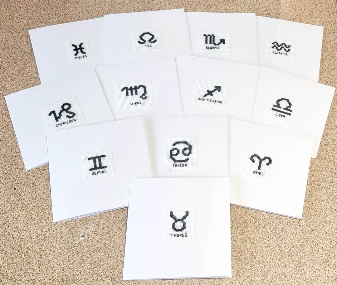 Zodiac Birthday Card. Star Sign Birthday Card. Zodiac. Star Sign. Cross ...