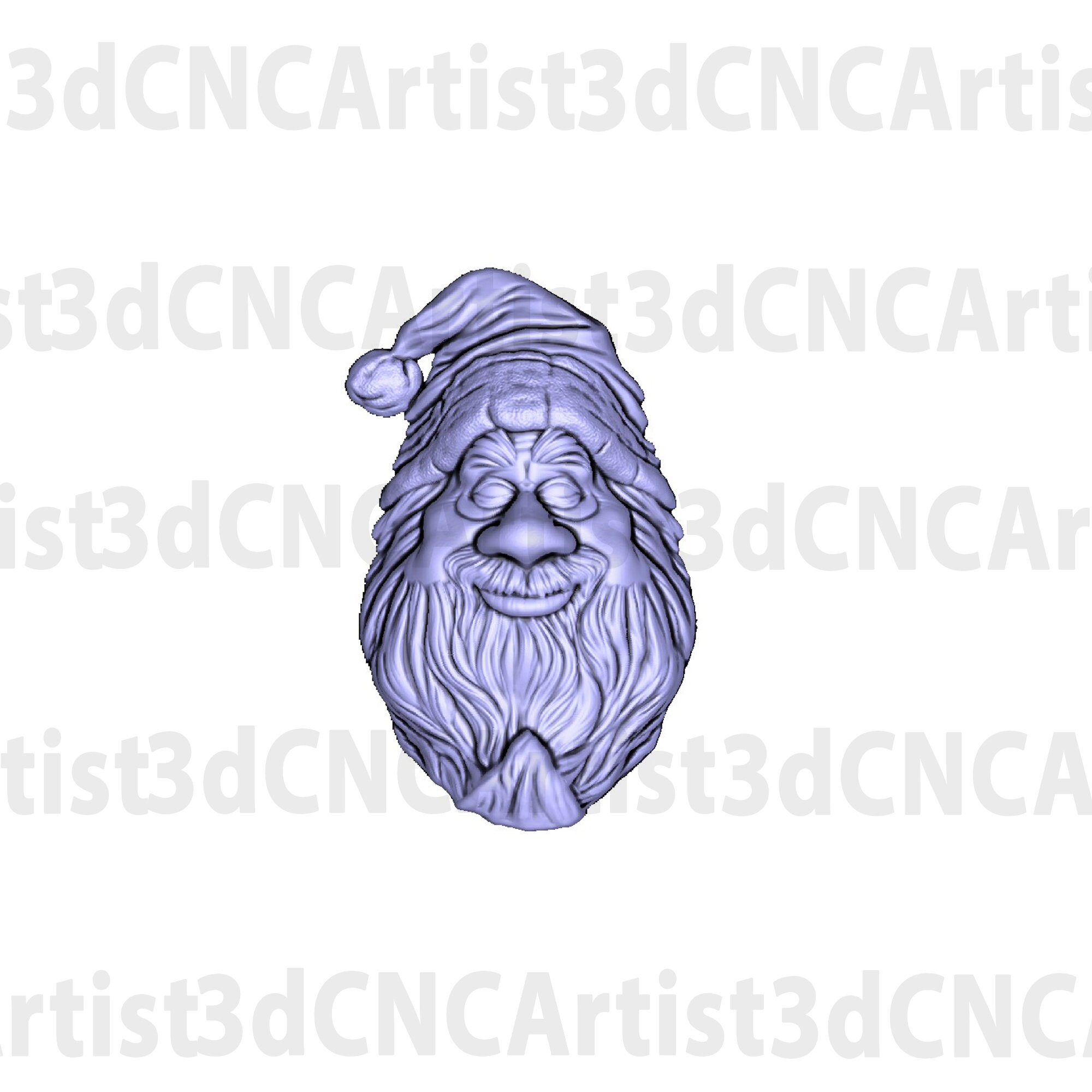 Santa Claus Face STL File for 3d Printing - Laser CNC Router - 3D ...