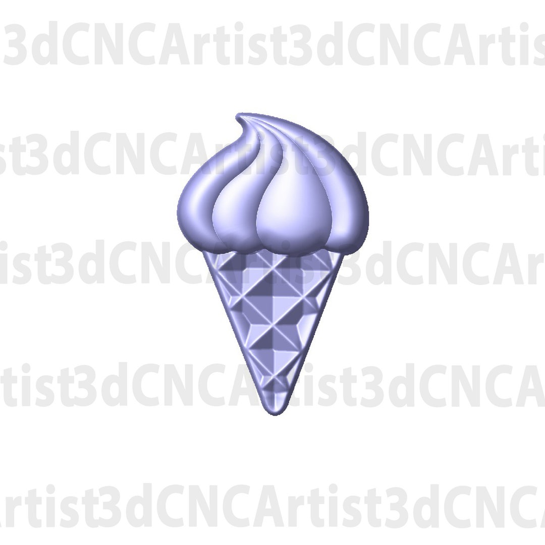 Soft Serve Cone STL File for 3d Printing, Laser, CNC Router - 3D ...
