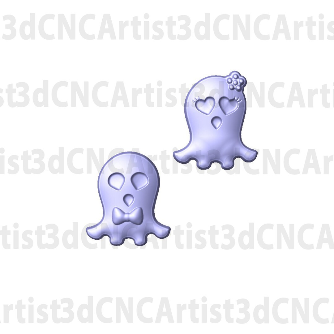 Boy & Girl Ghosts STL File for 3d Printing - Laser CNC Router - 3D ...