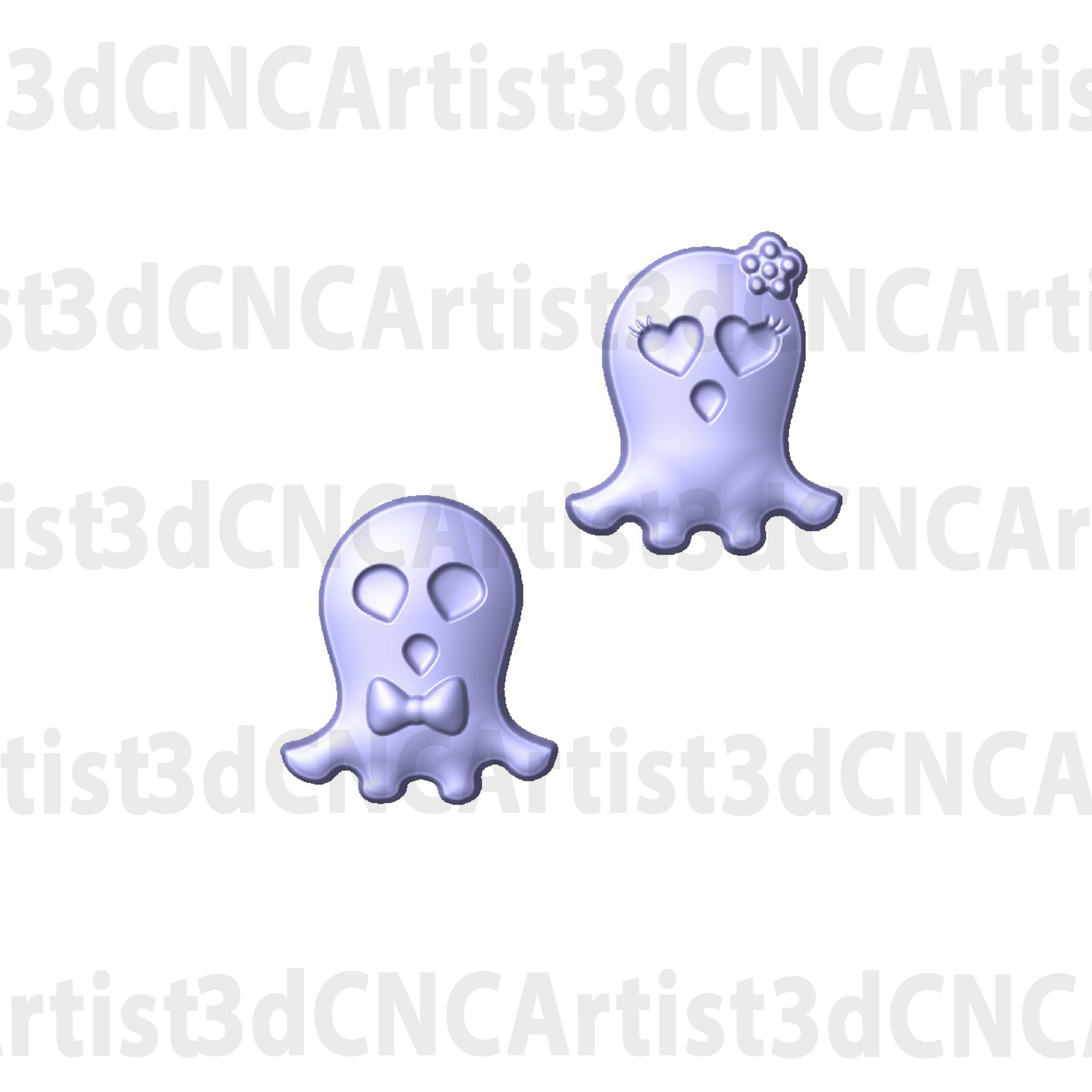 Boy & Girl Ghosts STL File for 3d Printing Laser CNC Router 3D ...