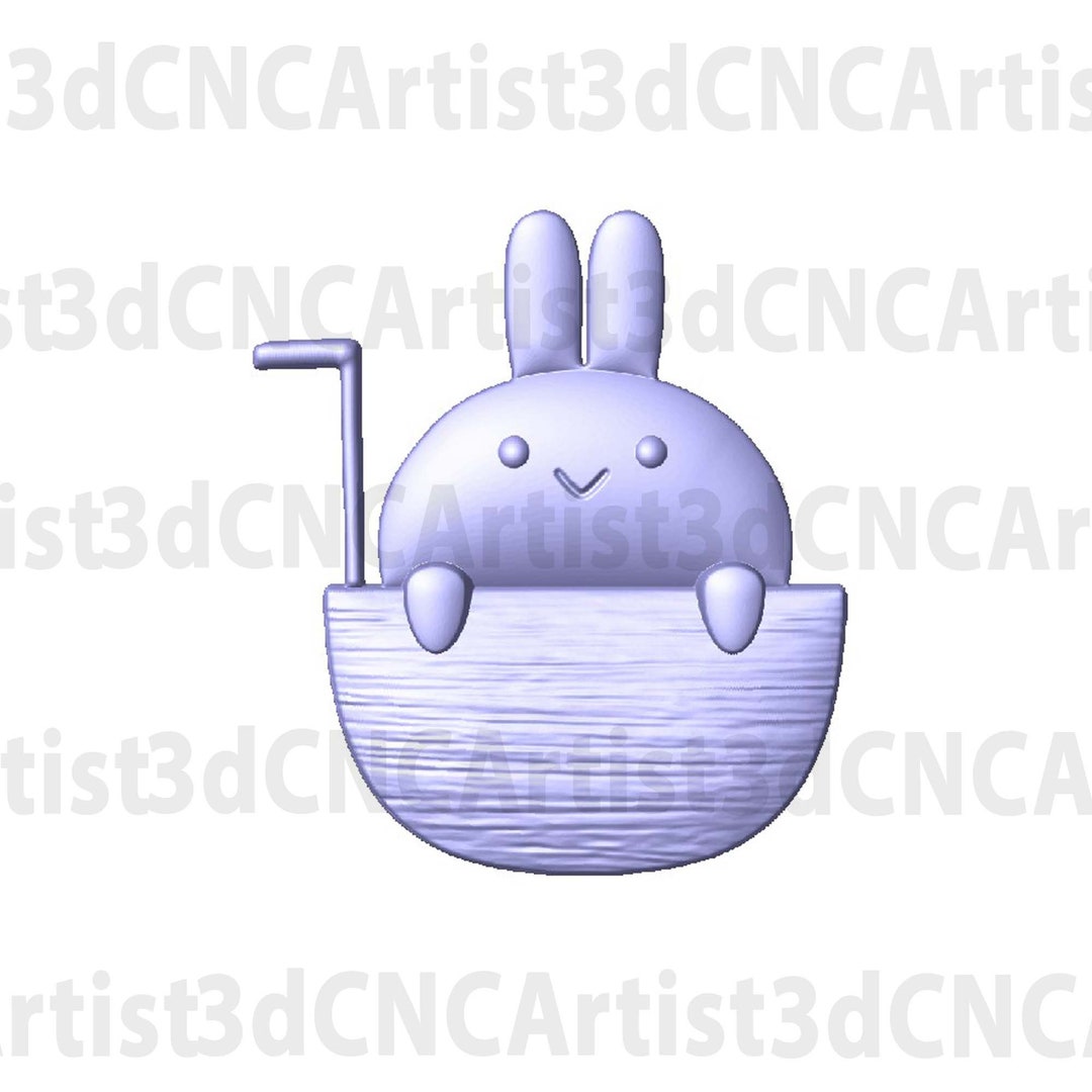 Kawaii Bunny Pina Colada STL File for 3d Printing, Laser, CNC Router ...