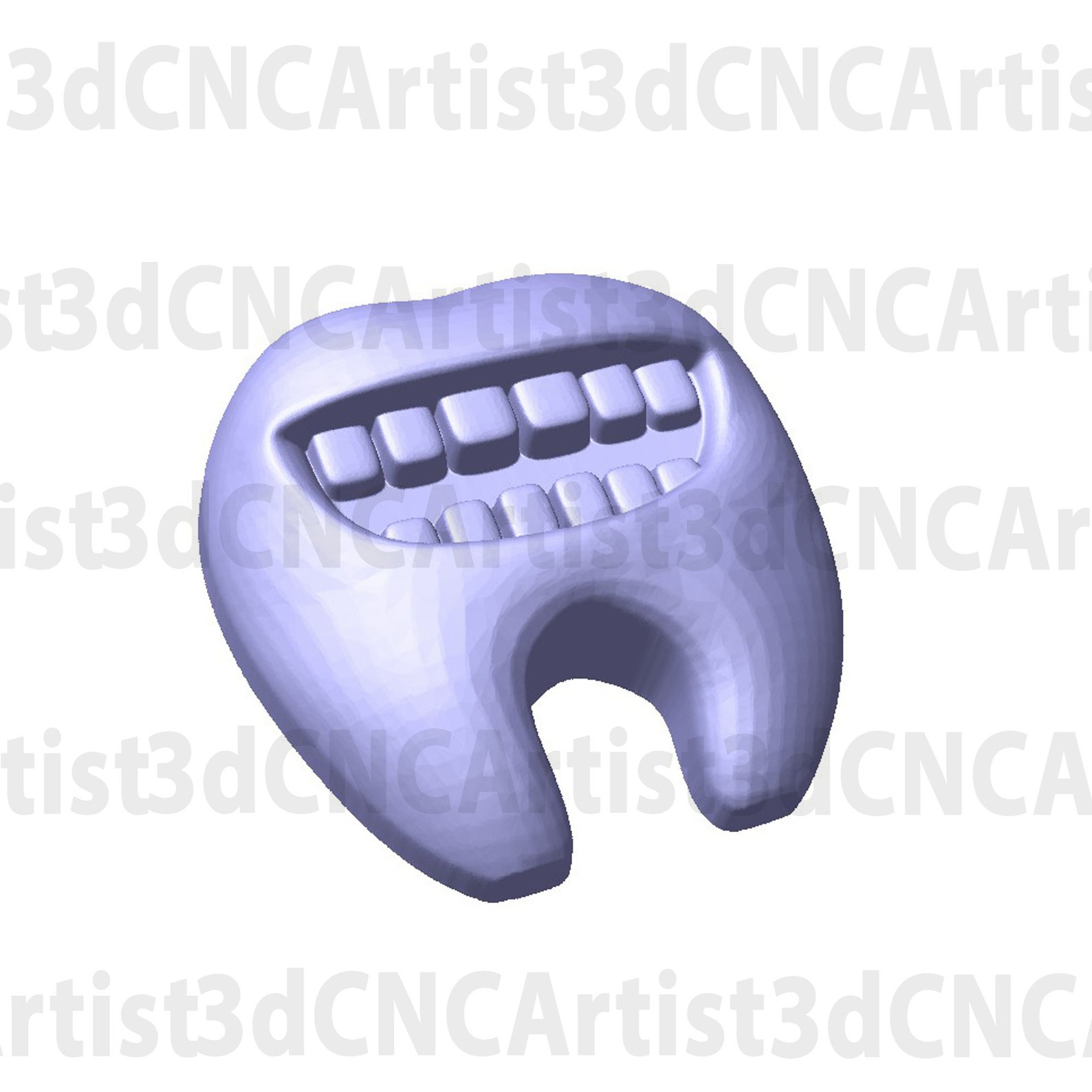 Smiling Tooth STL File for 3d Printing, Laser, CNC Router - 3D ...