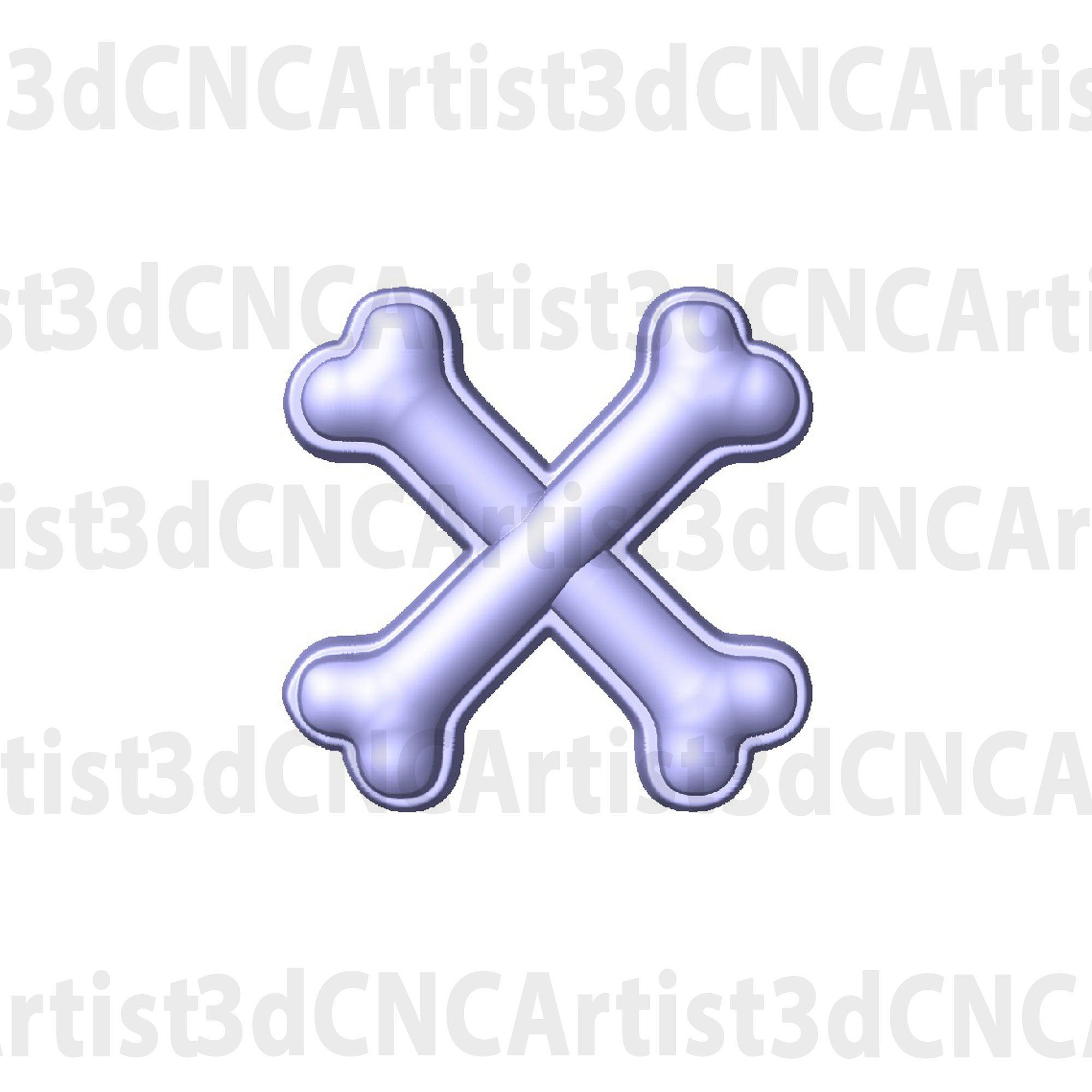 Crossed Bones STL File for 3d Printing - Laser CNC Router - 3D ...