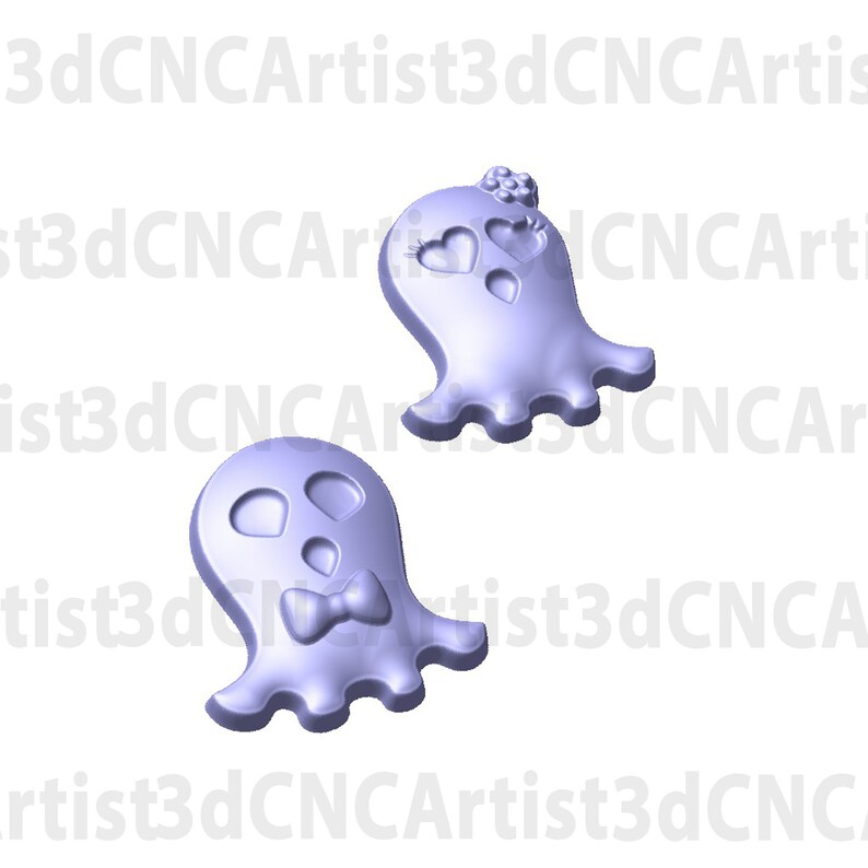 Boy & Girl Ghosts STL File for 3d Printing - Laser CNC Router - 3D ...