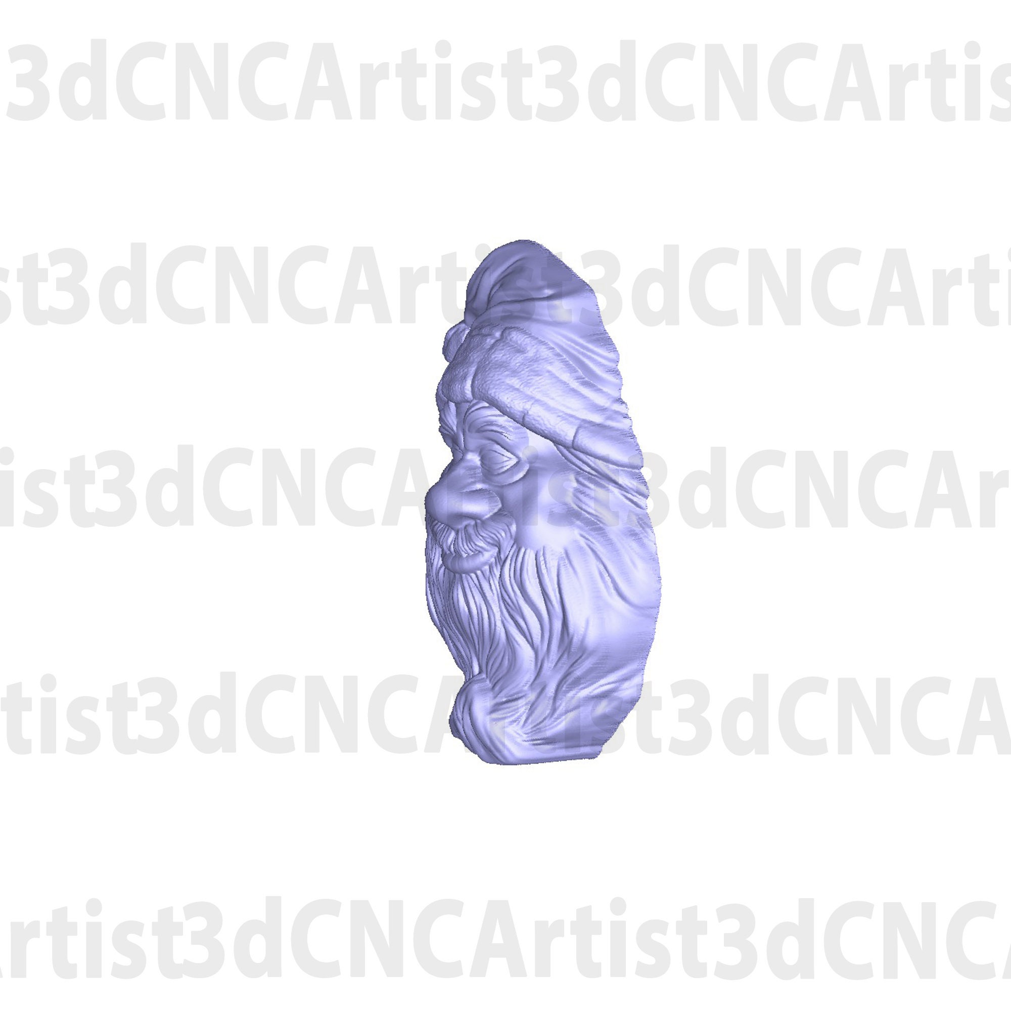 Santa Claus Face STL File for 3d Printing - Laser CNC Router - 3D ...