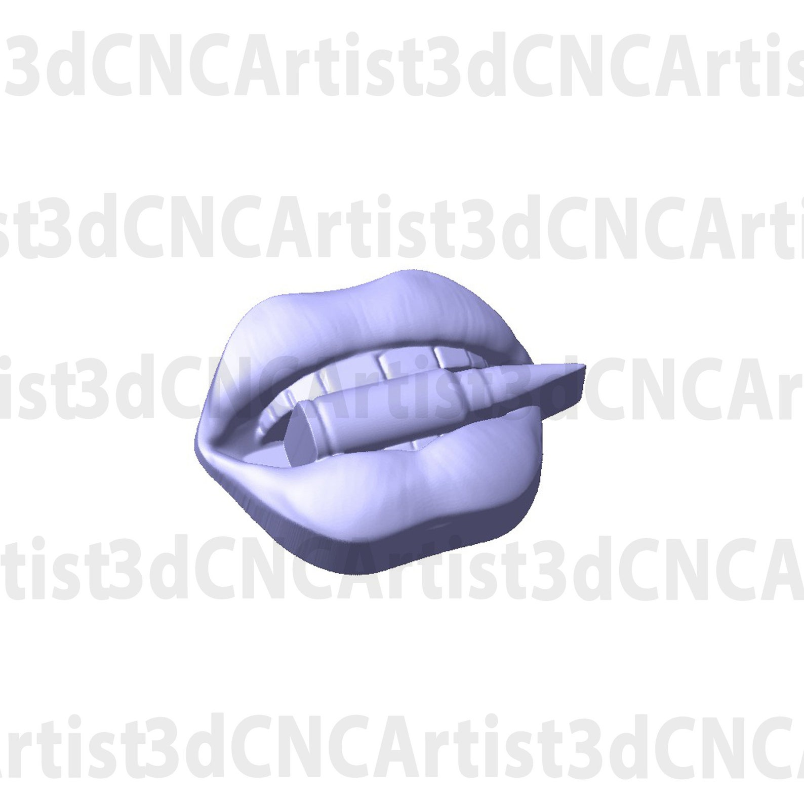 Bite the Bullet STL File for 3d Printing, Laser, CNC Router - 3D Printable Model - Lips ...