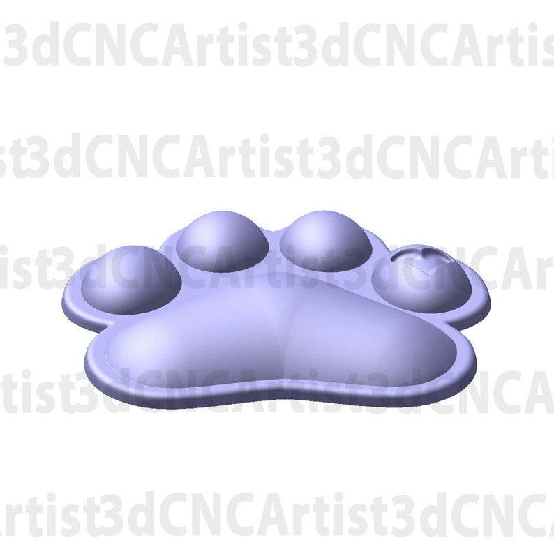 Paw Print STL File for 3d Printing, Laser, CNC Router - 3D Printable ...