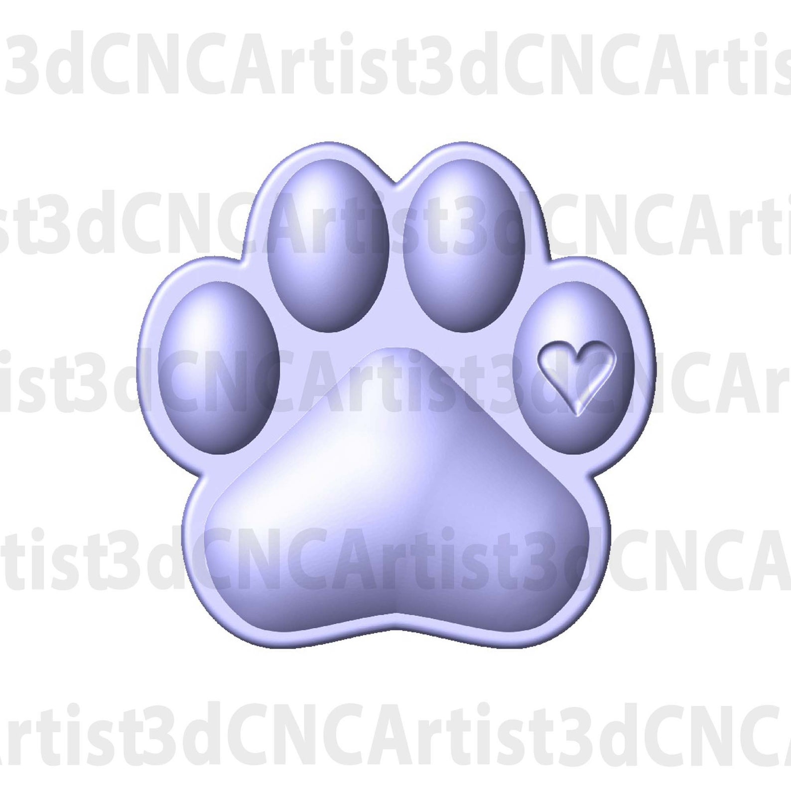 Paw Print STL File for 3d Printing, Laser, CNC Router - 3D Printable ...
