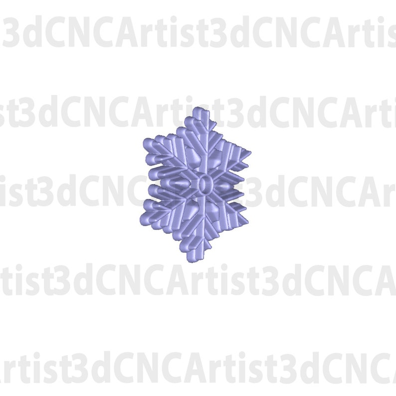 Snowflakes 5 Designs - STL File for 3d Printing - Laser CNC Router - 3D ...