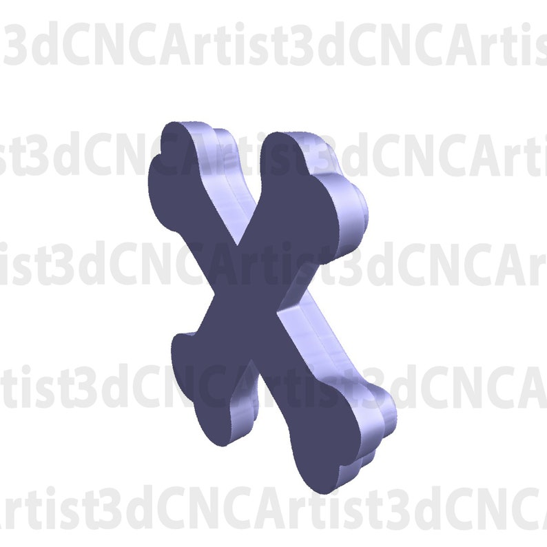 Crossed Bones STL File for 3d Printing - Laser CNC Router - 3D ...