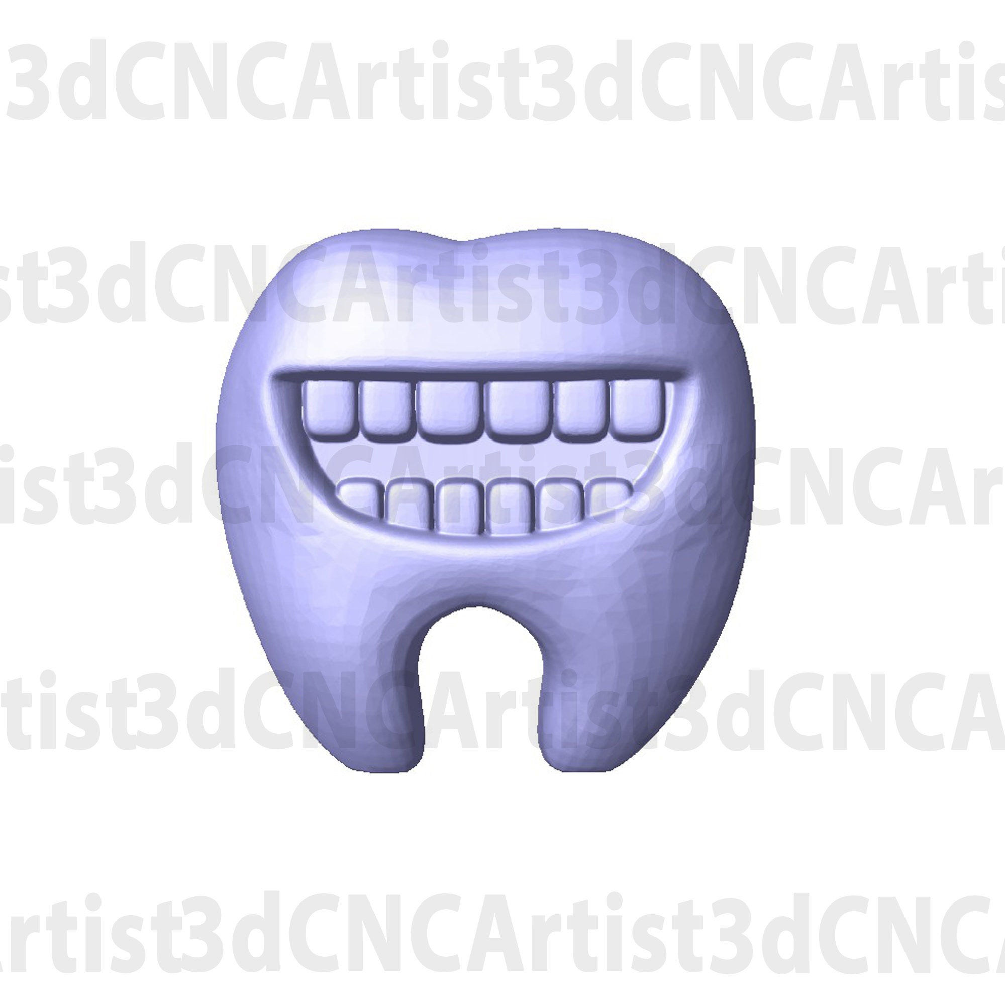 Smiling Tooth STL File for 3d Printing, Laser, CNC Router - 3D ...