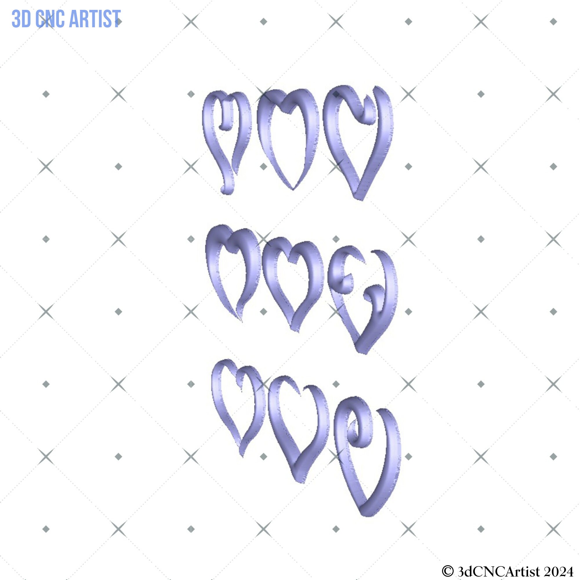 Heart Elements STL File for 3d Printing, Laser, CNC Router 3D Printable ...