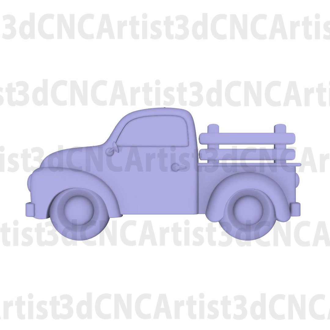 Old Truck STL File for 3d Printing, Laser, CNC Router - 3D Printable ...