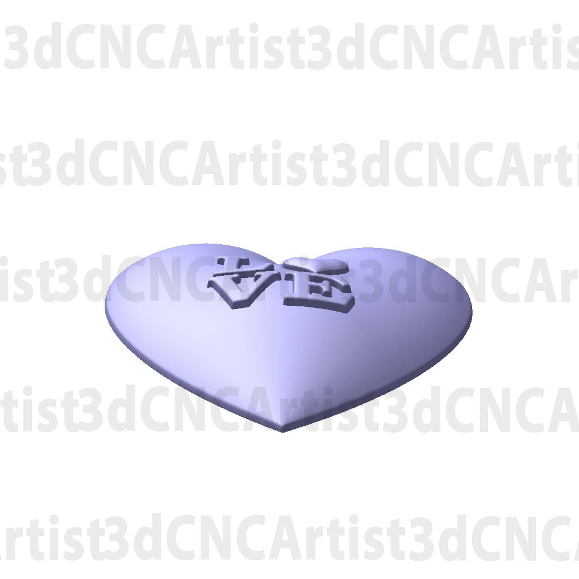 Love Word Heart STL File for 3d Printing, Laser, CNC Router 3D ...