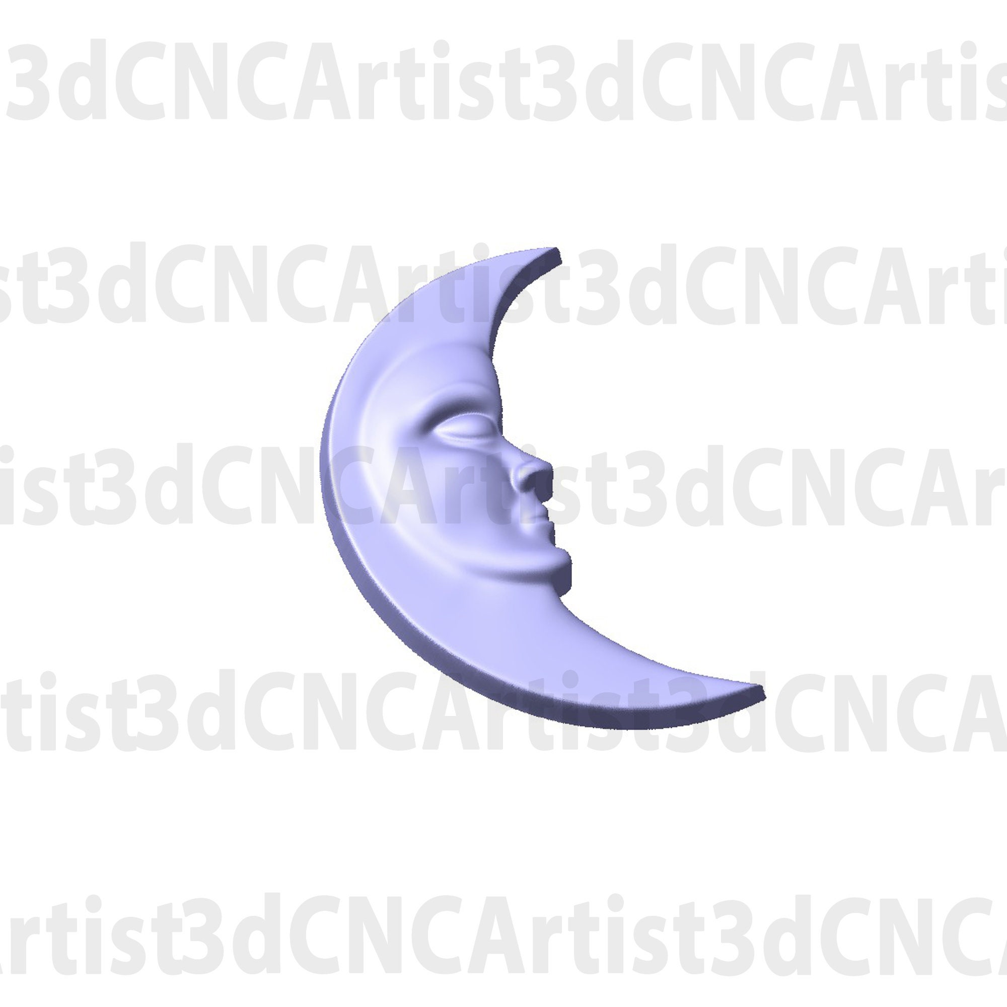 Moon Face STL File for 3d Printing, Laser, CNC Router - 3D Printable ...