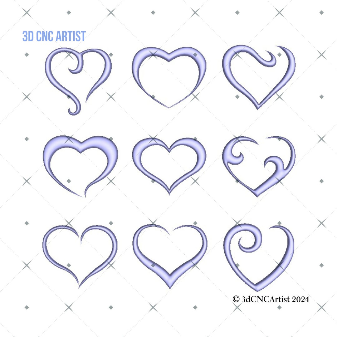 Heart Elements STL File for 3d Printing, Laser, CNC Router - 3D ...