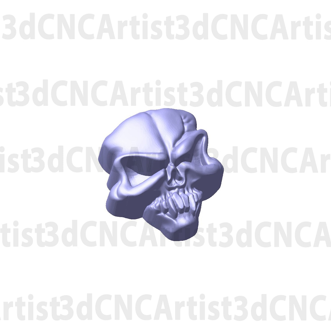 Evil Skull STL File for 3d Printing, Laser, CNC Router - 3D Printable ...