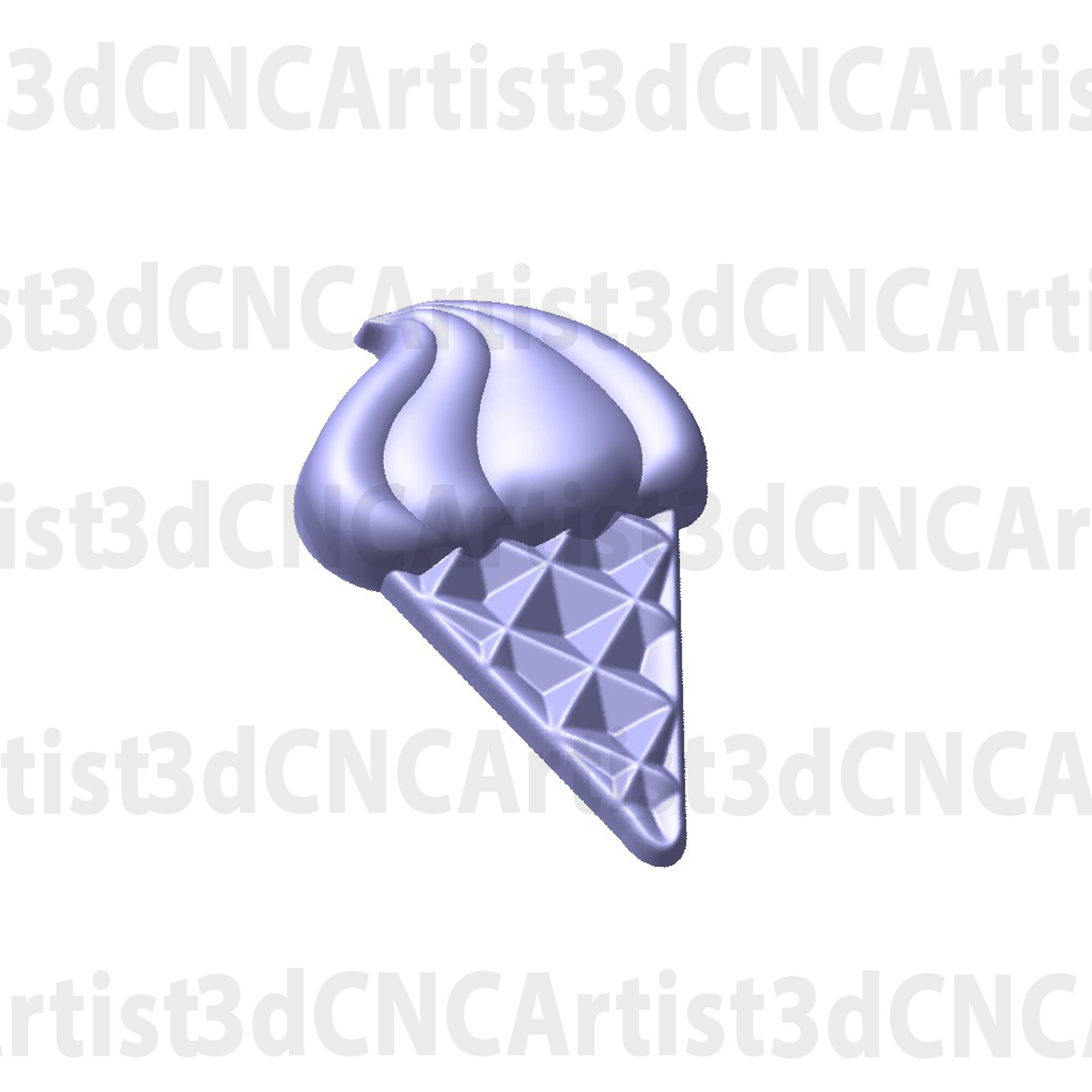 Soft Serve Cone STL File for 3d Printing, Laser, CNC Router - 3D ...