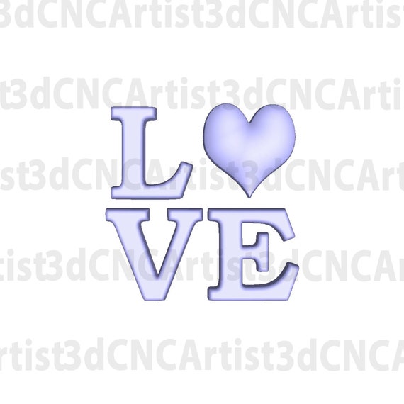 Love Word STL File for 3d Printing Laser CNC Router 3D | Etsy