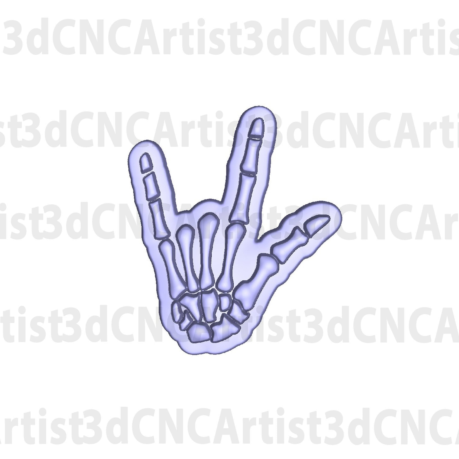 Skeleton Fingers STL File for 3d Printing - Laser CNC Router - 3D ...