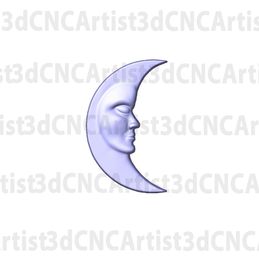 Moon Face STL File for 3d Printing, Laser, CNC Router - 3D Printable ...