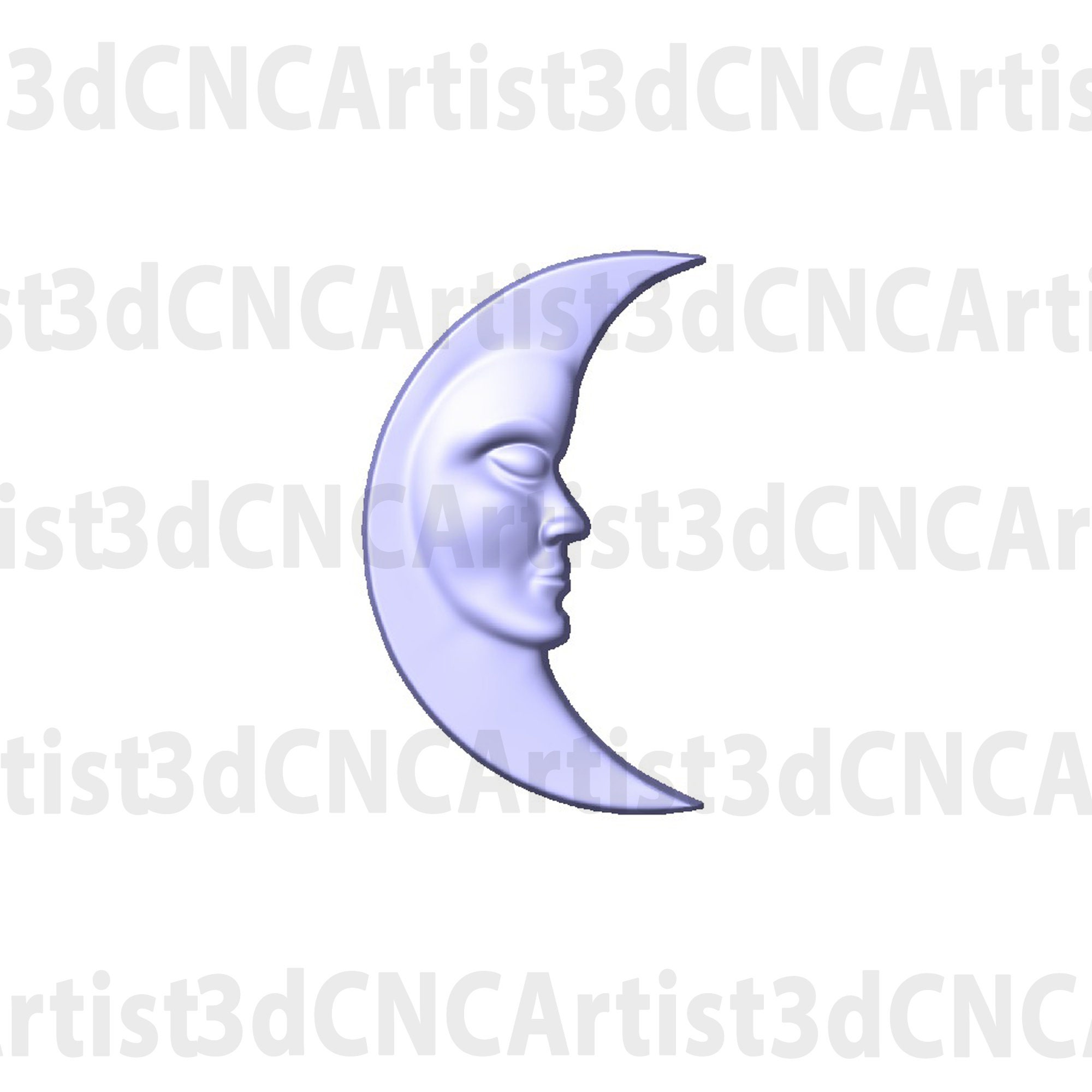 Moon Face STL File for 3d Printing, Laser, CNC Router - 3D Printable ...