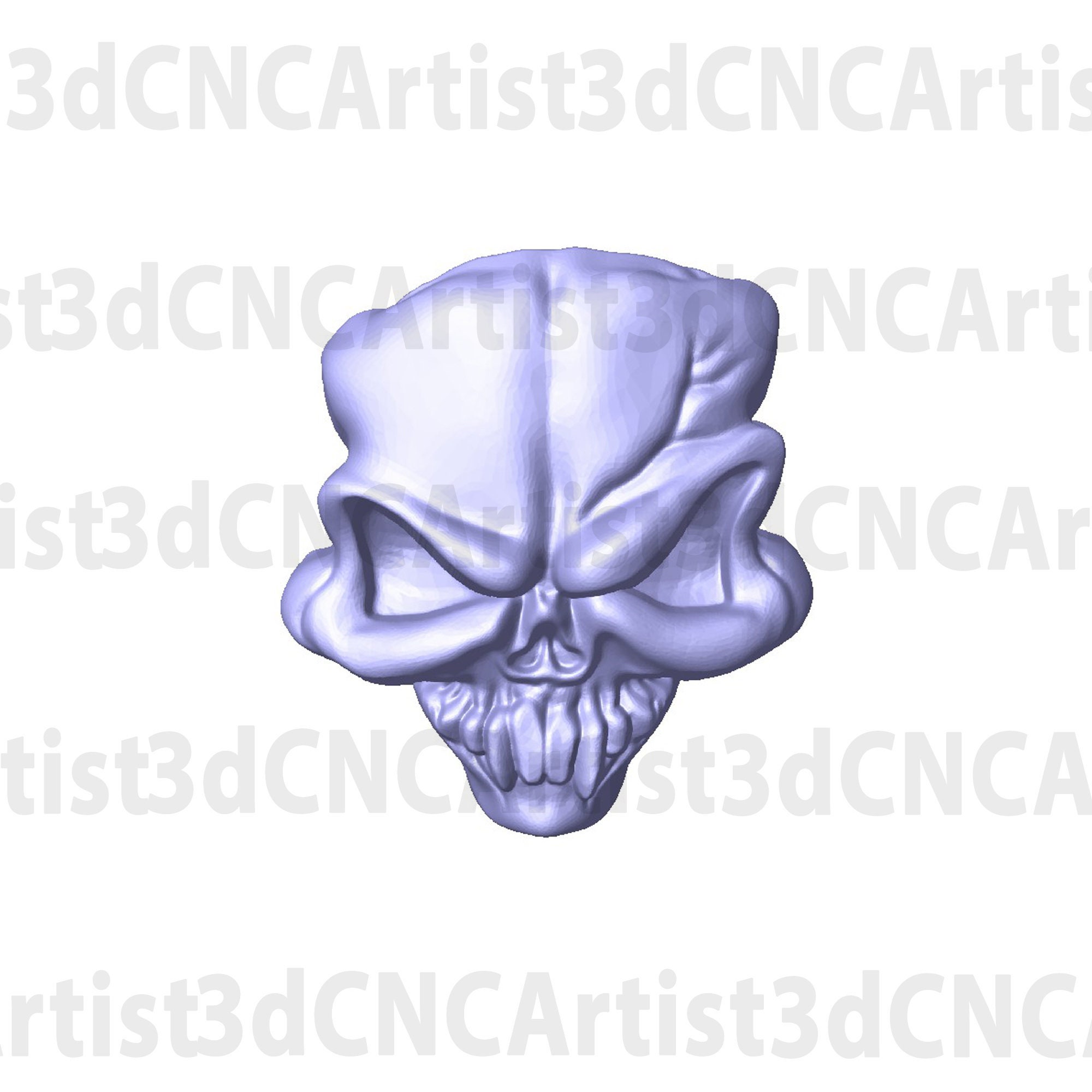 Evil Skull STL File for 3d Printing, Laser, CNC Router - 3D Printable ...