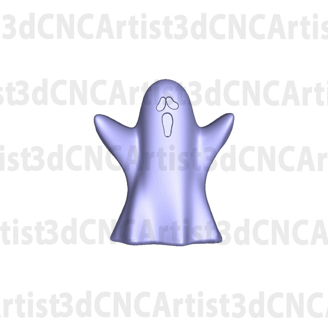 Cute Ghost STL File for 3d Printing, Laser, CNC Router - 3D Printable ...