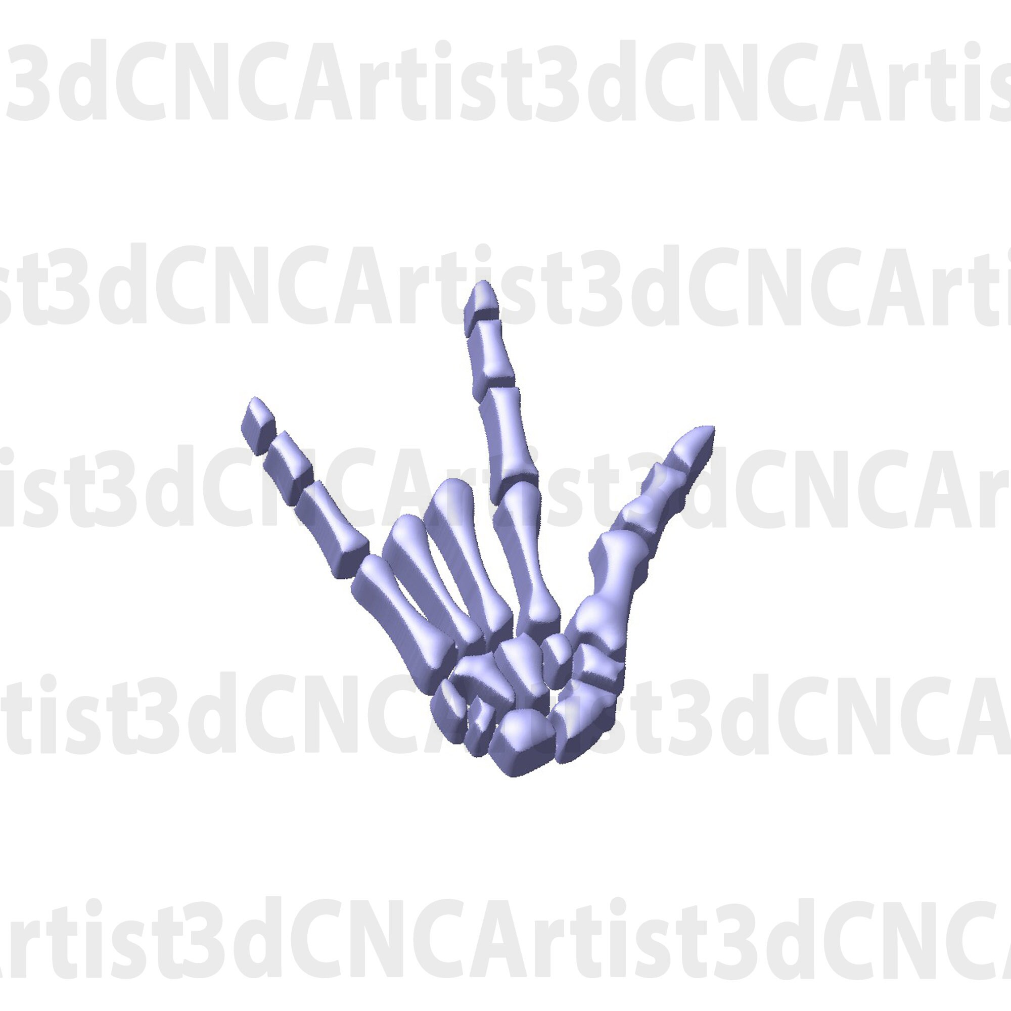 Skeleton Fingers STL File for 3d Printing - Laser CNC Router - 3D ...