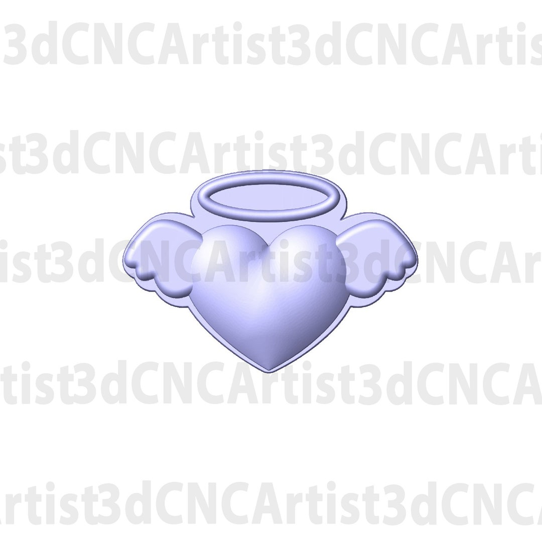 Angel Heart STL File for 3d Printing, Laser, CNC Router - 3D Printable ...