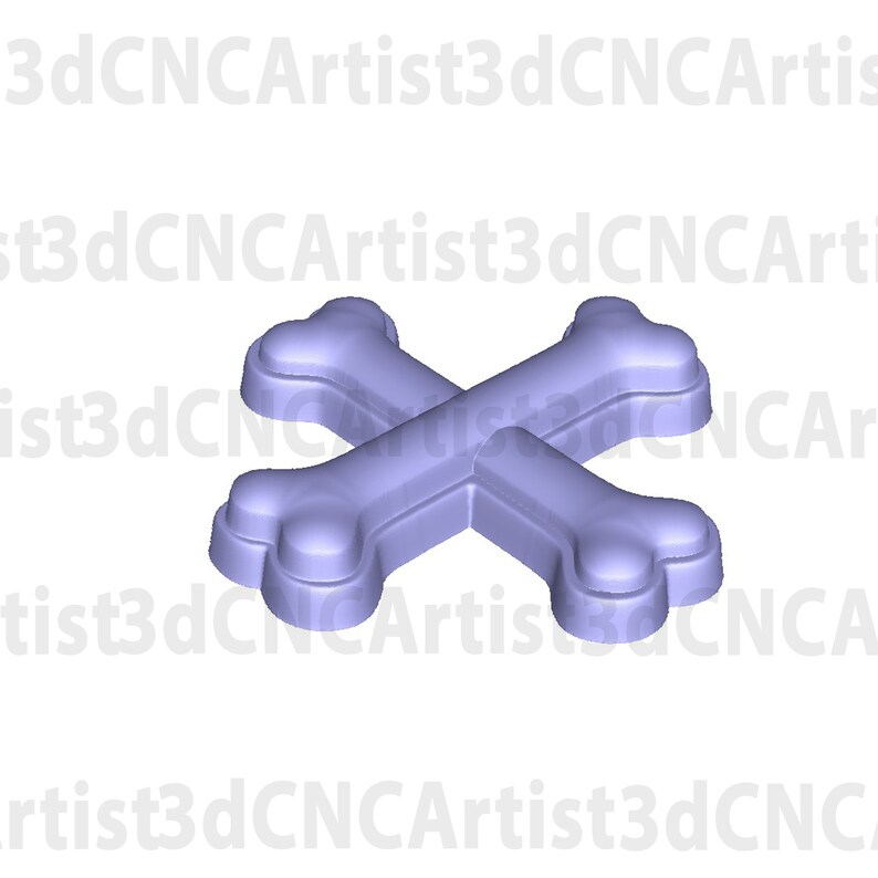 Crossed Bones STL File for 3d Printing - Laser CNC Router - 3D ...