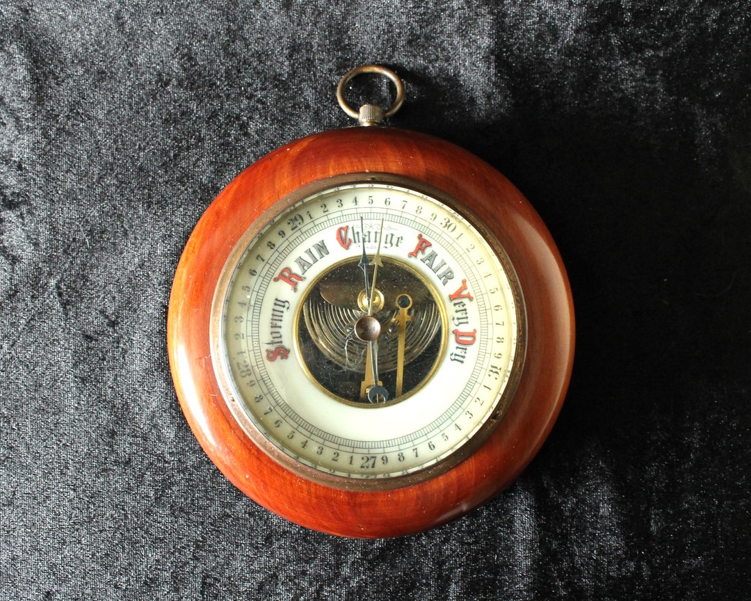 Vintage J.G. Gischard Aneroid Barometer With Turned Wooden Surround ...