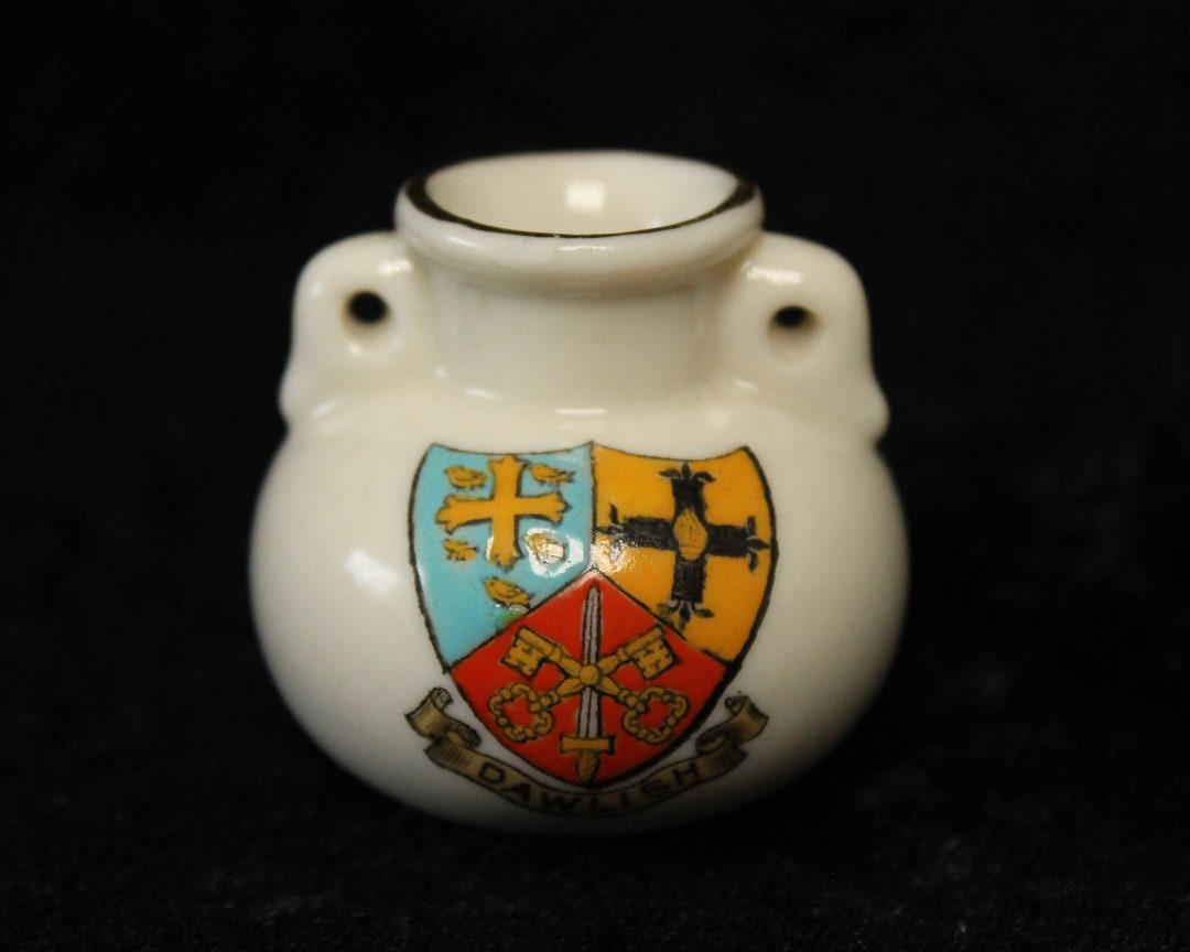 Antique Crested China WH Goss Model of A Roman Vase Dawlish Coat of ...