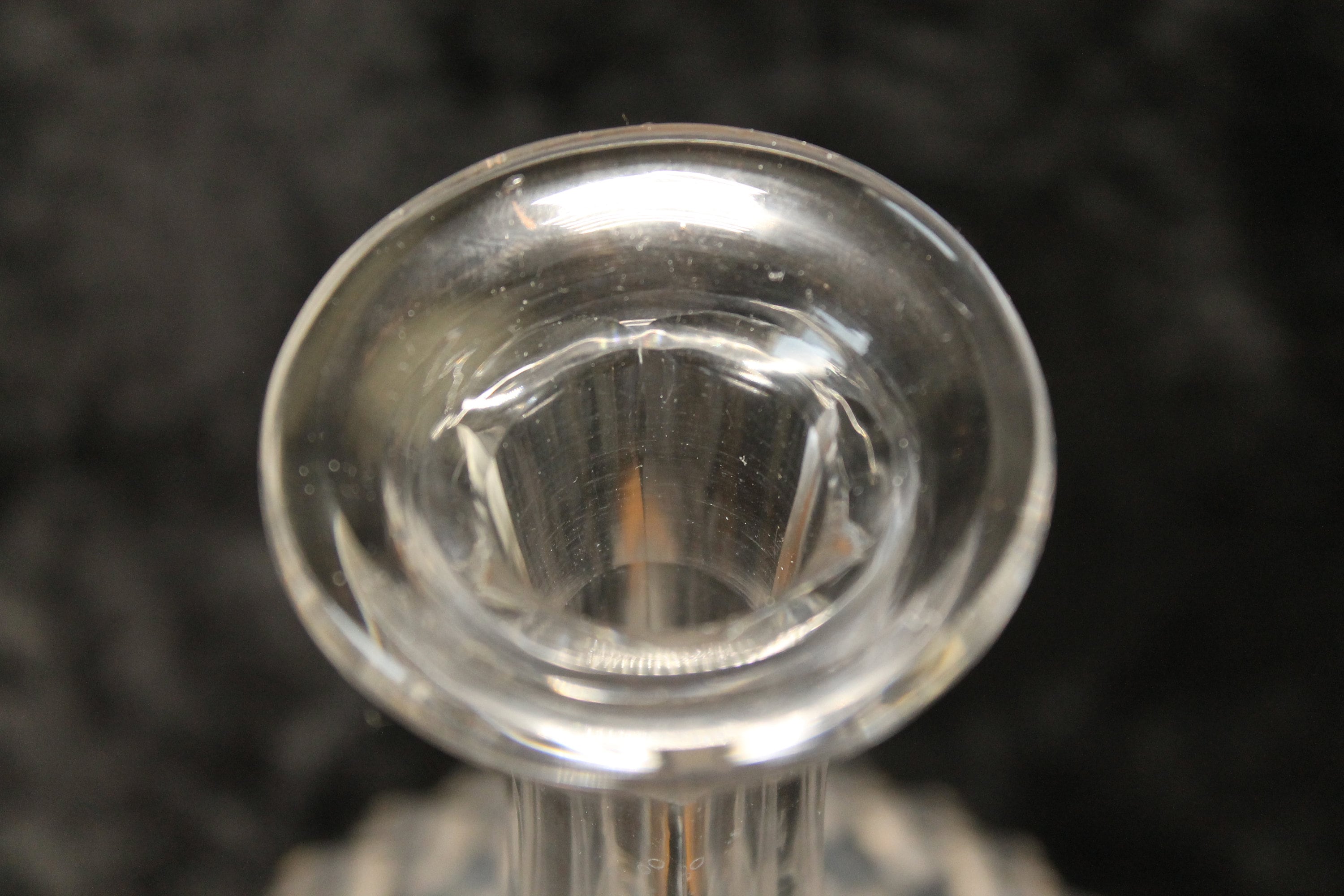 Antique Late 19th Century Shaft and Globe Slice Cut Glass Wine Decanter ...