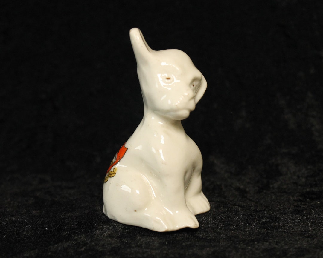 Antique Crested China Puppy Dog Carlton China Ripon Coat of Arms ...