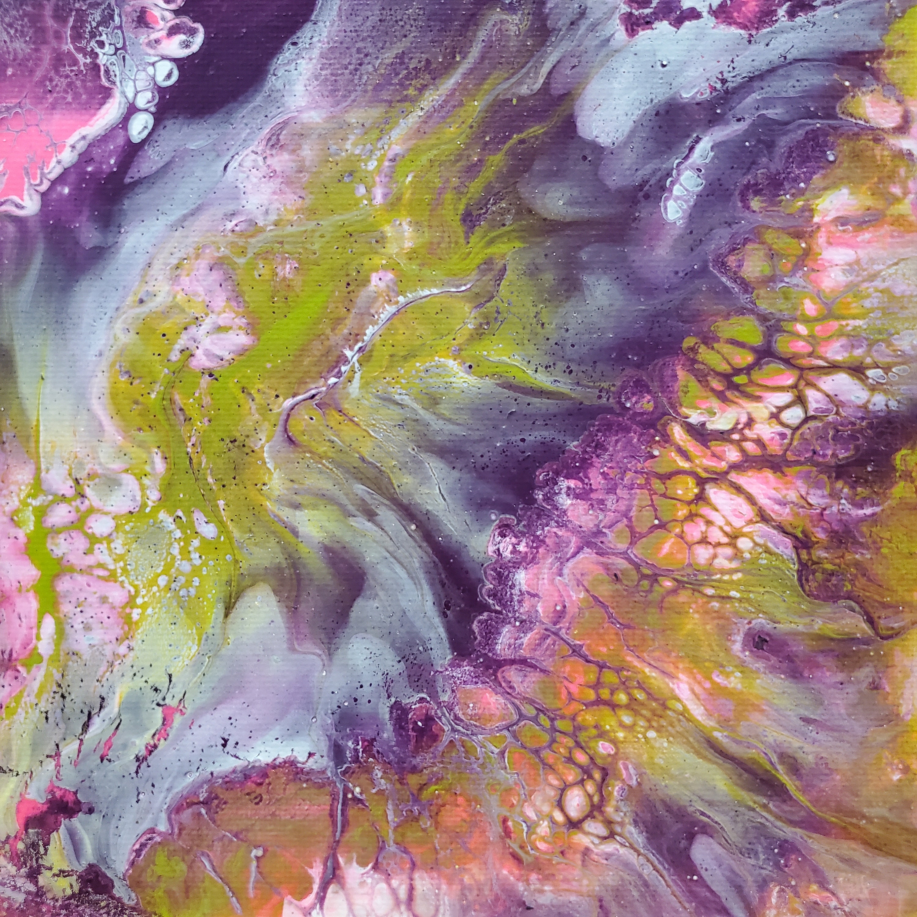 Fluid Art Paint Pour on Canvas Panel 5x5 - Etsy